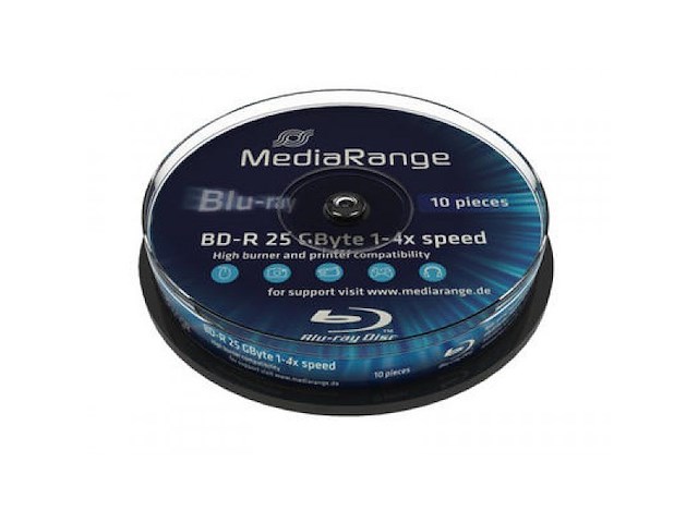 MEDIARANGE BLU-RAY 25GB BD-R 4X (10 praznih diskova)
