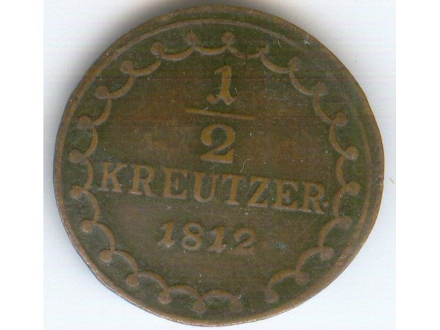 Austrija  1/2 kreuzer 1812 S