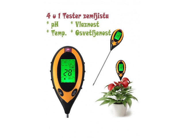 Tester zemljista 4u1  pH metar, merač vlage svetlosti i