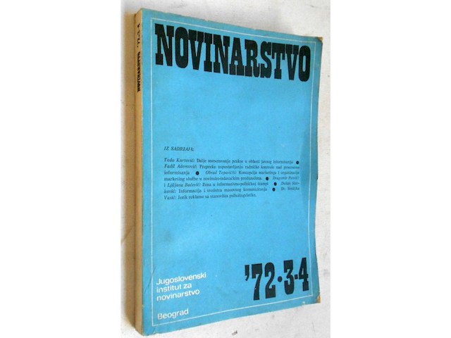 Novinarstvo, časopis broj 3-4, 1972